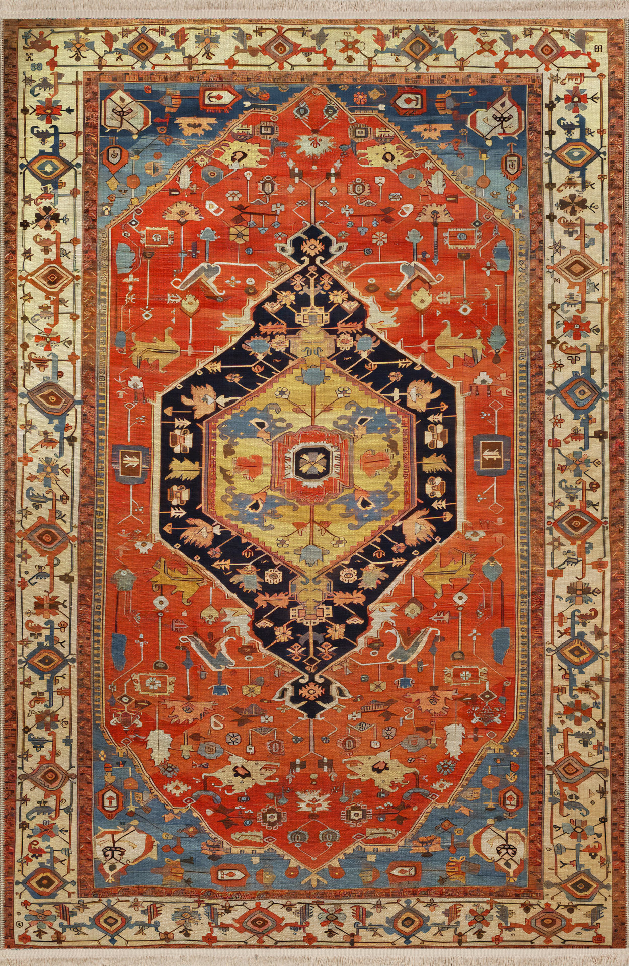 Bloomsbury Market Orange Themed Multi-Colored Traditional Motif Ethnic ...