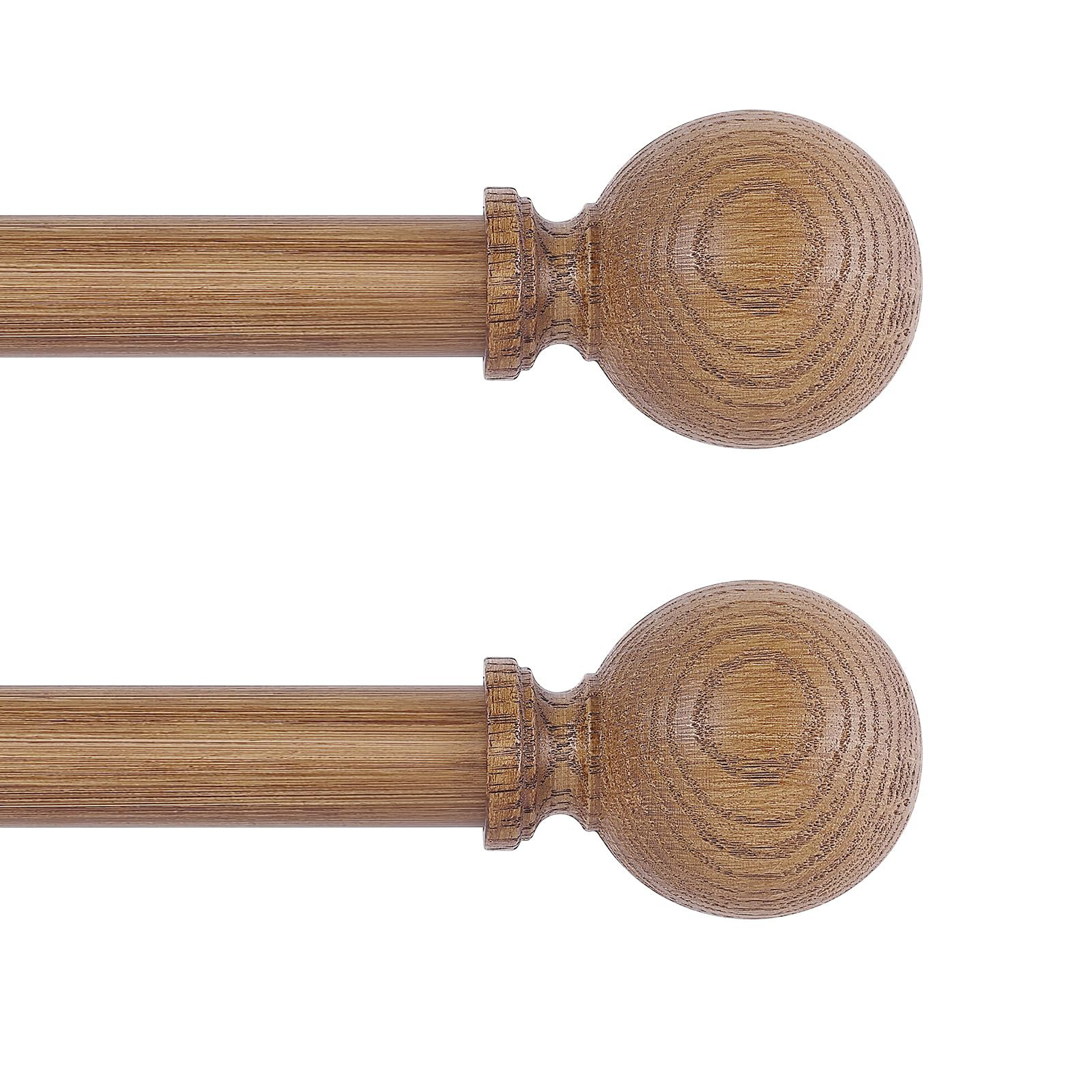 Canora Grey Wood Curtain Rods For Windows 48 To 84 Inch,1 Inch Wood ...