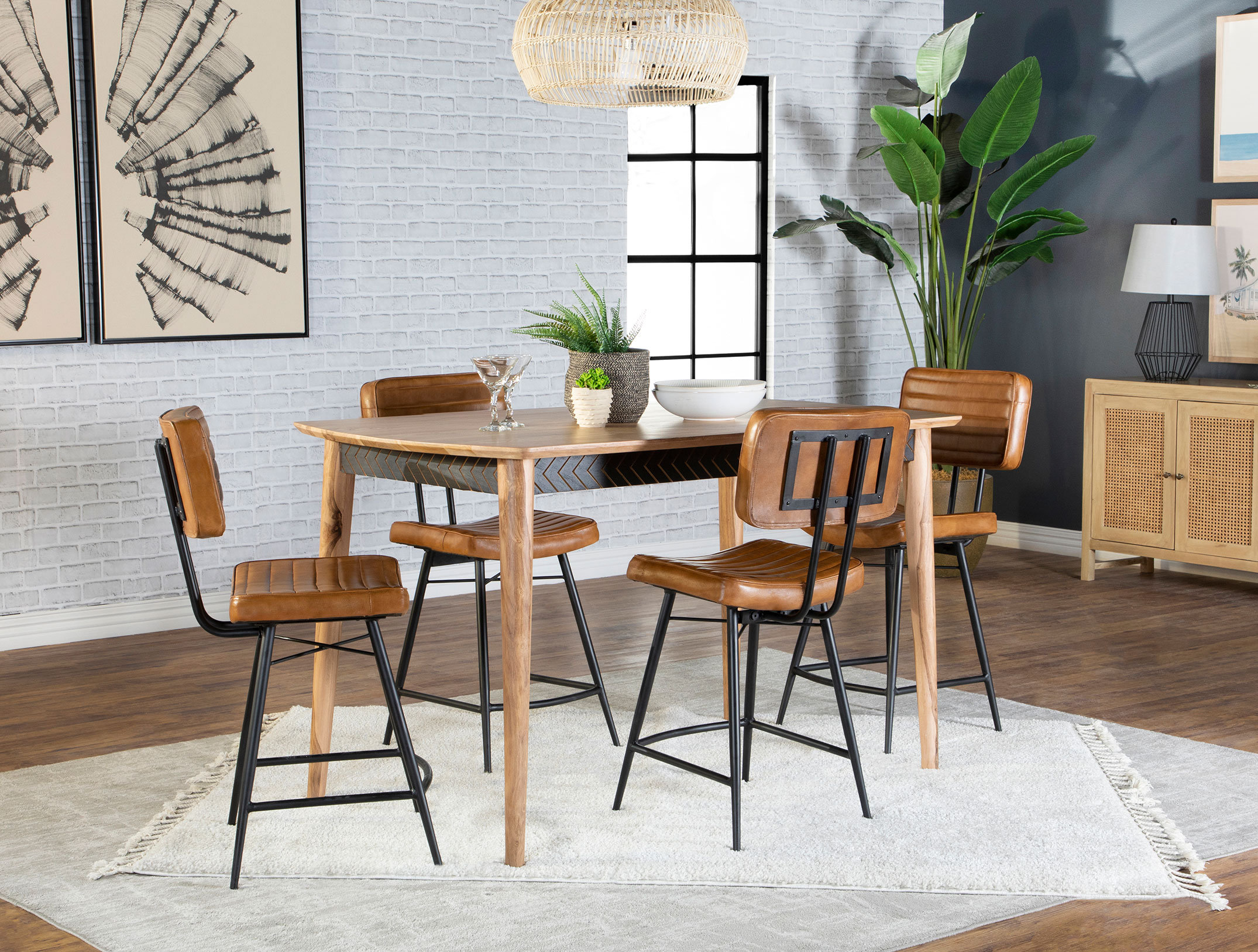 Corrigan Studio Elegant Design - Tehilah 5-Piece Counter Dining Set ...