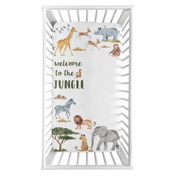 Sweet Jojo Designs Jungle Animals Fitted Crib Sheet By Sweet Jojo ...