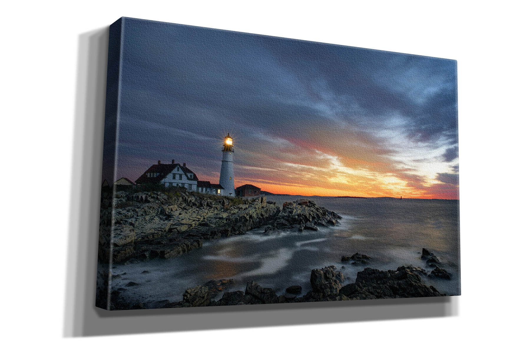 Epic Graffiti 'Autumn Dawn At Portland Head Light' by Rick Berk Canvas ...