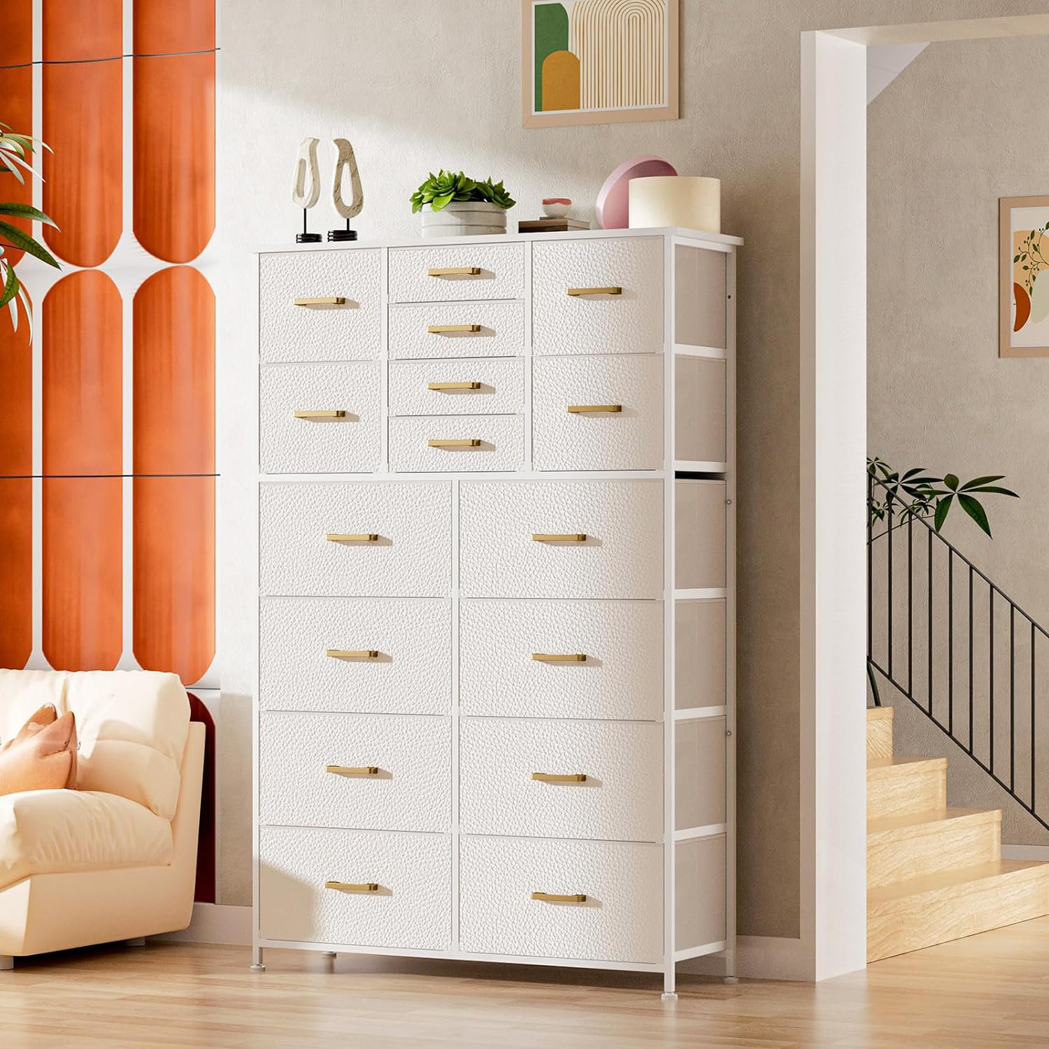 Ebern Designs Dresser for Bedroom 16 Drawer, Tall White Dresser ...