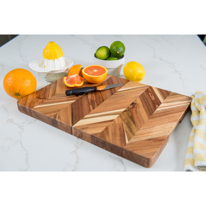Lipper International Acacia Herringbone Rectangular Cutting/Serve Board ...