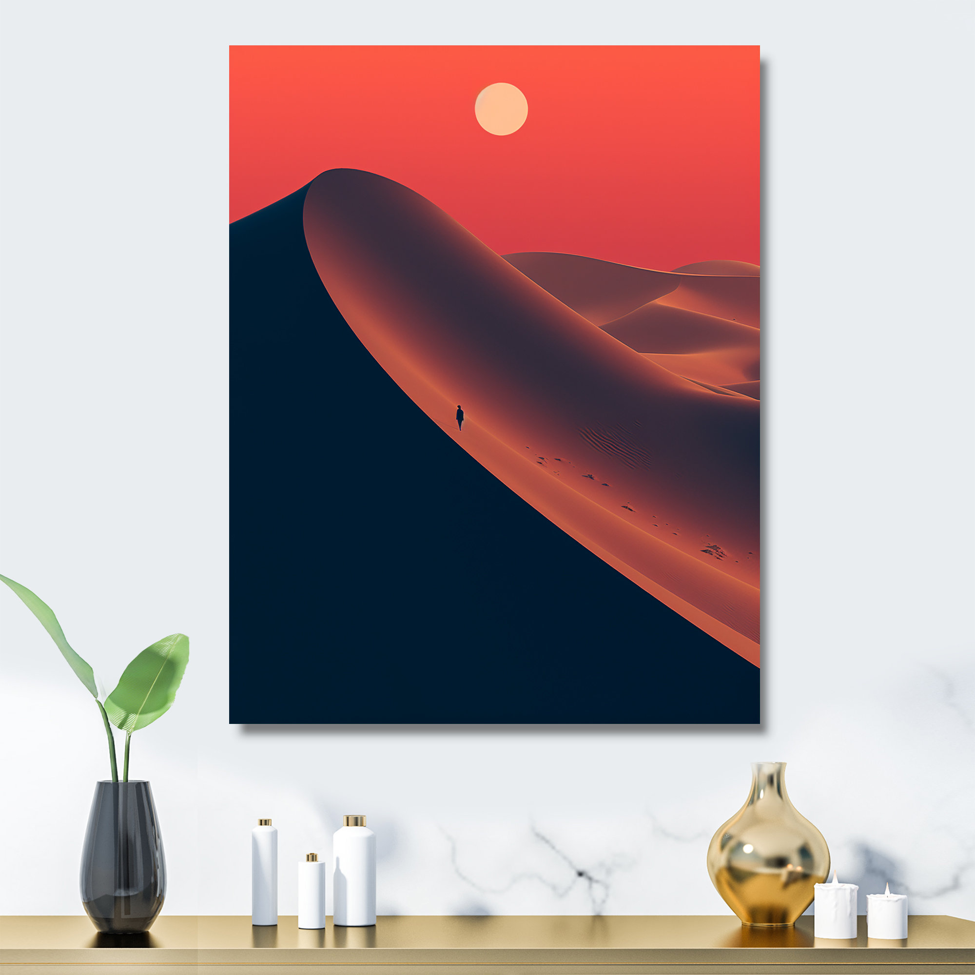 Union Rustic Desert Sunrise Horizon On Mars Planet VI - Desert Metal ...