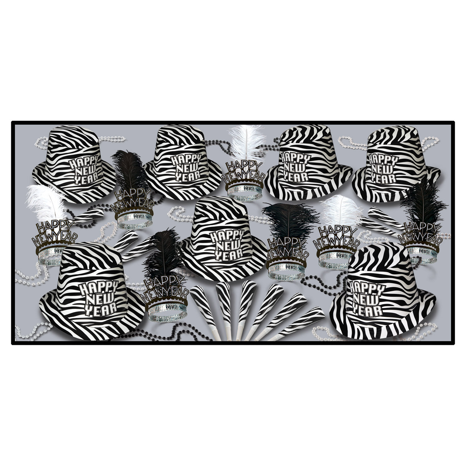 The Holiday Aisle® Zebra Print Party Hat Set | Wayfair
