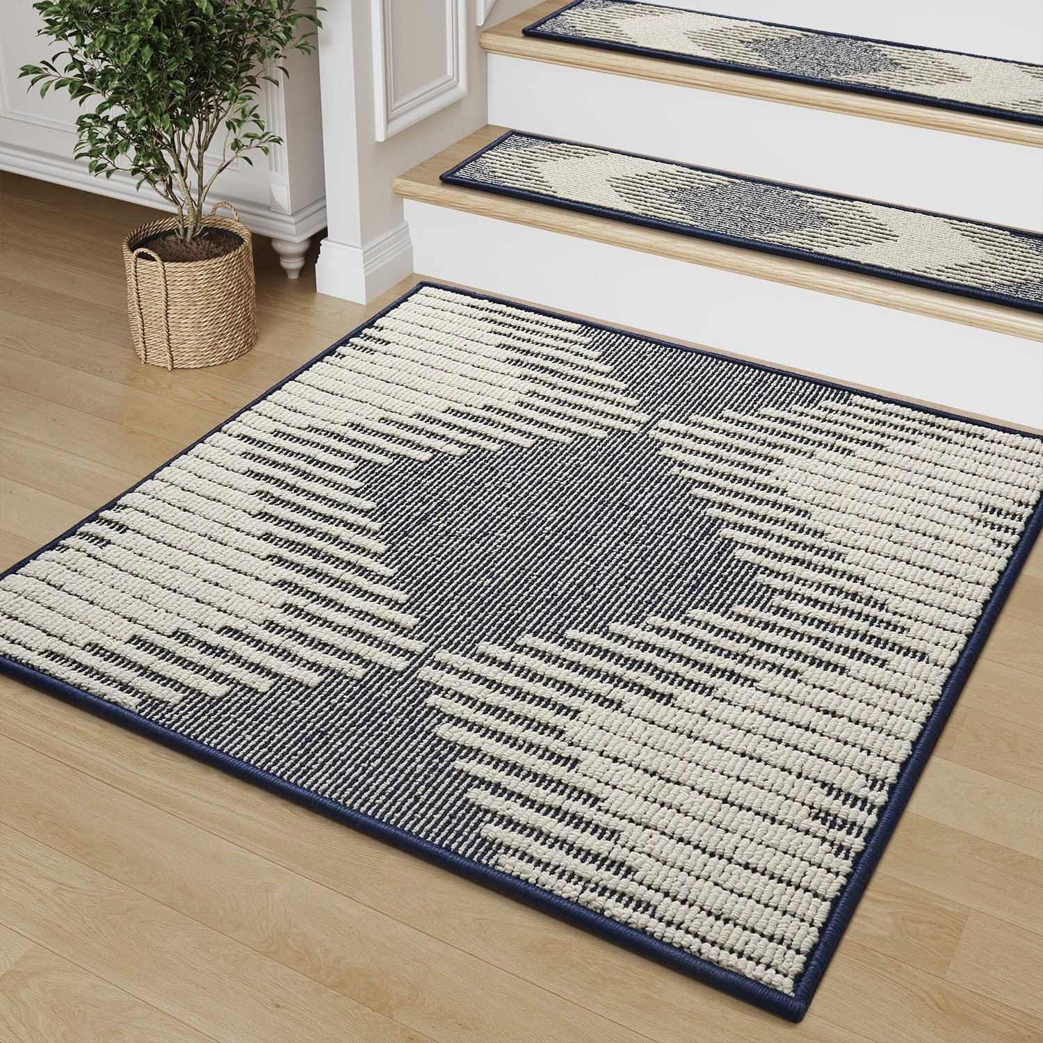 George Oliver Stair Treads For Wooden Steps Indoor,Non Slip,3D Peel And ...