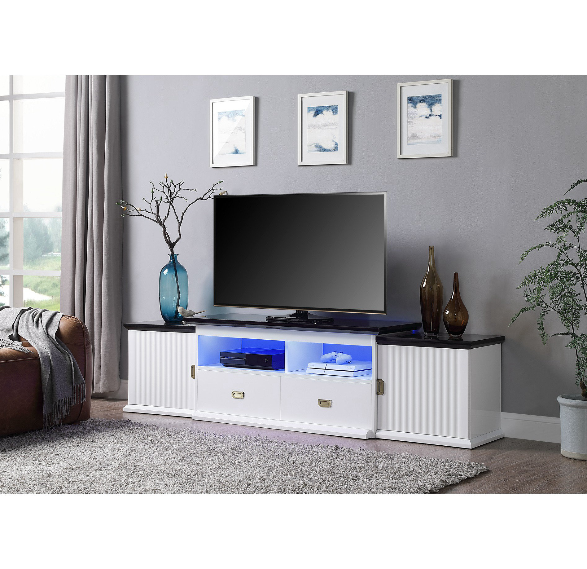 Brayden Studio® Hagedorn TV Stand With Led Lights, Media Console ...