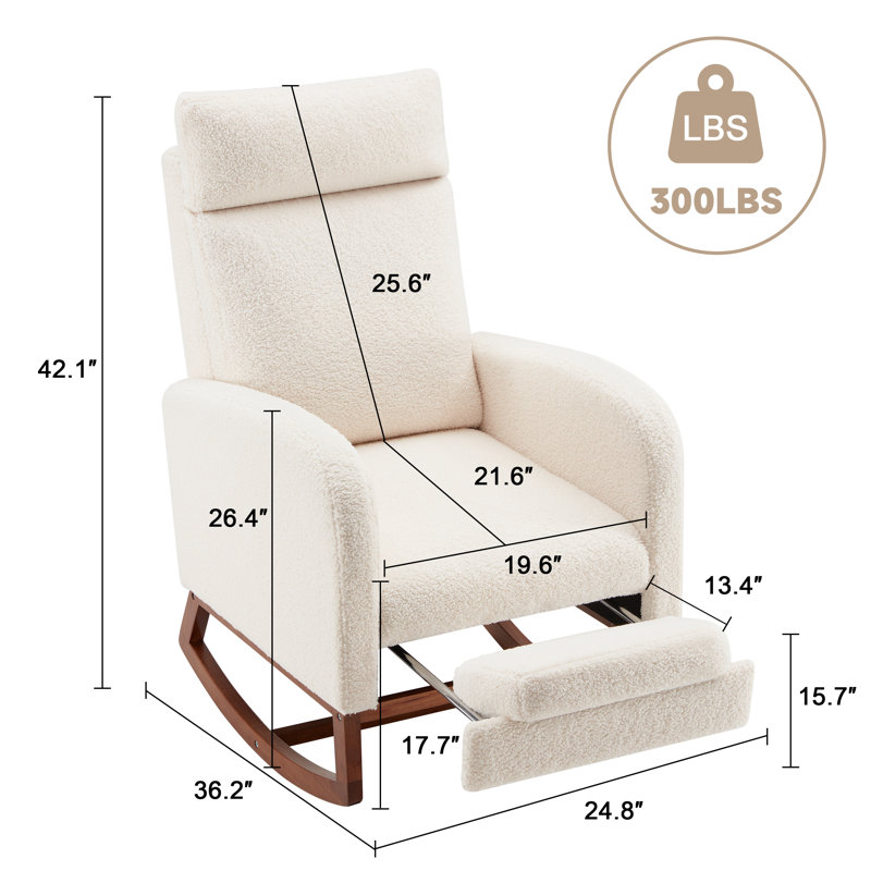 Latitude Run® Solid Wood Rocking Chair with Footrest | Wayfair