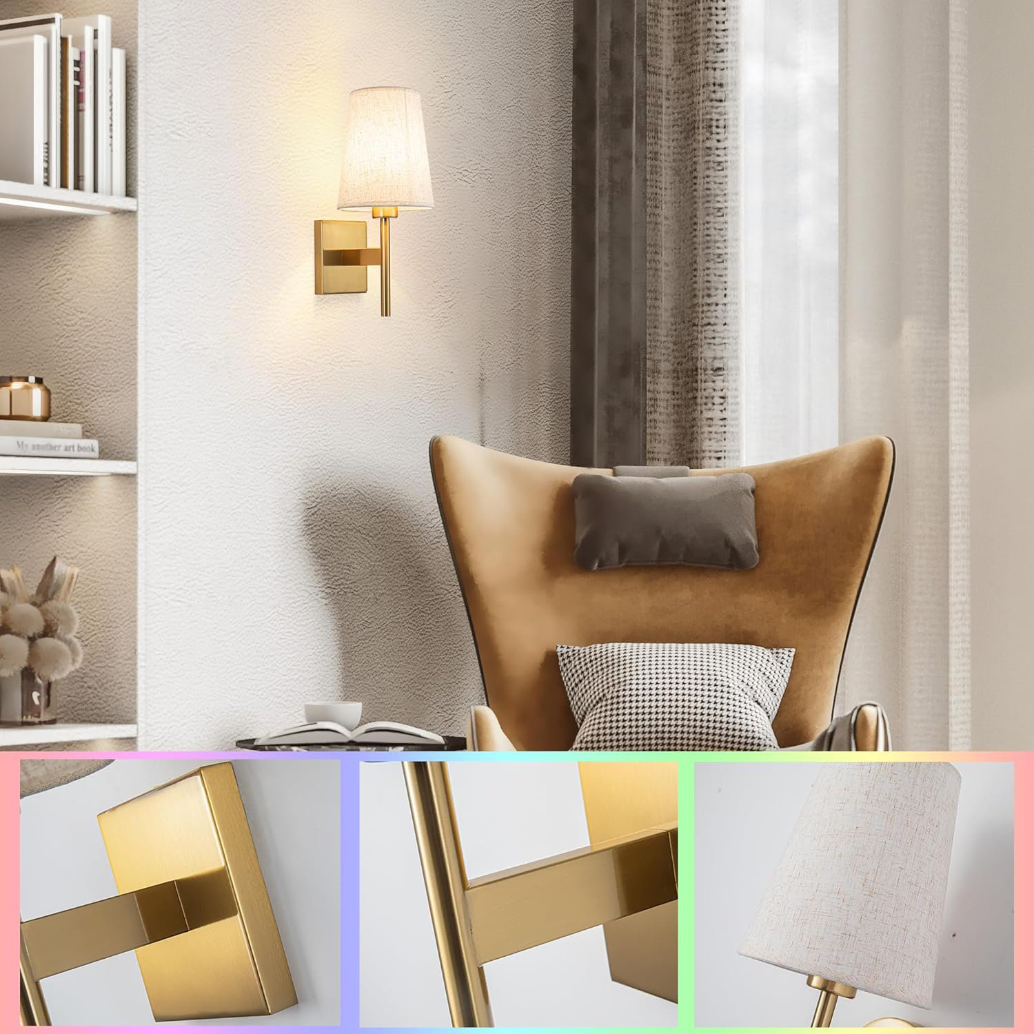 Mercer41 Battery Operated Wall Sconces With Remote, Dimmable RGB Color ...