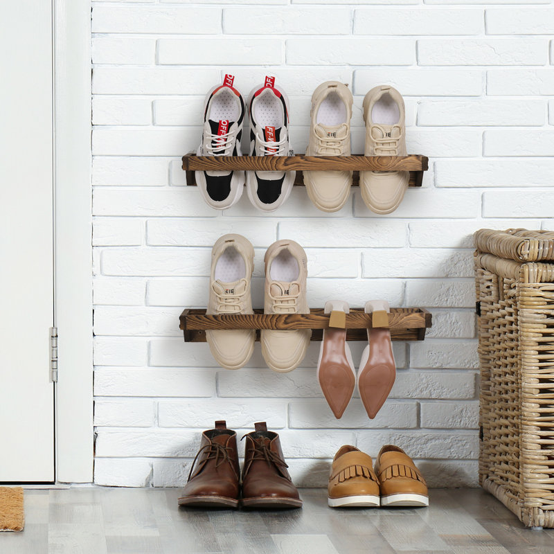 Millwood Pines 4 Pair Wall Mounted Shoe Rack & Reviews | Wayfair