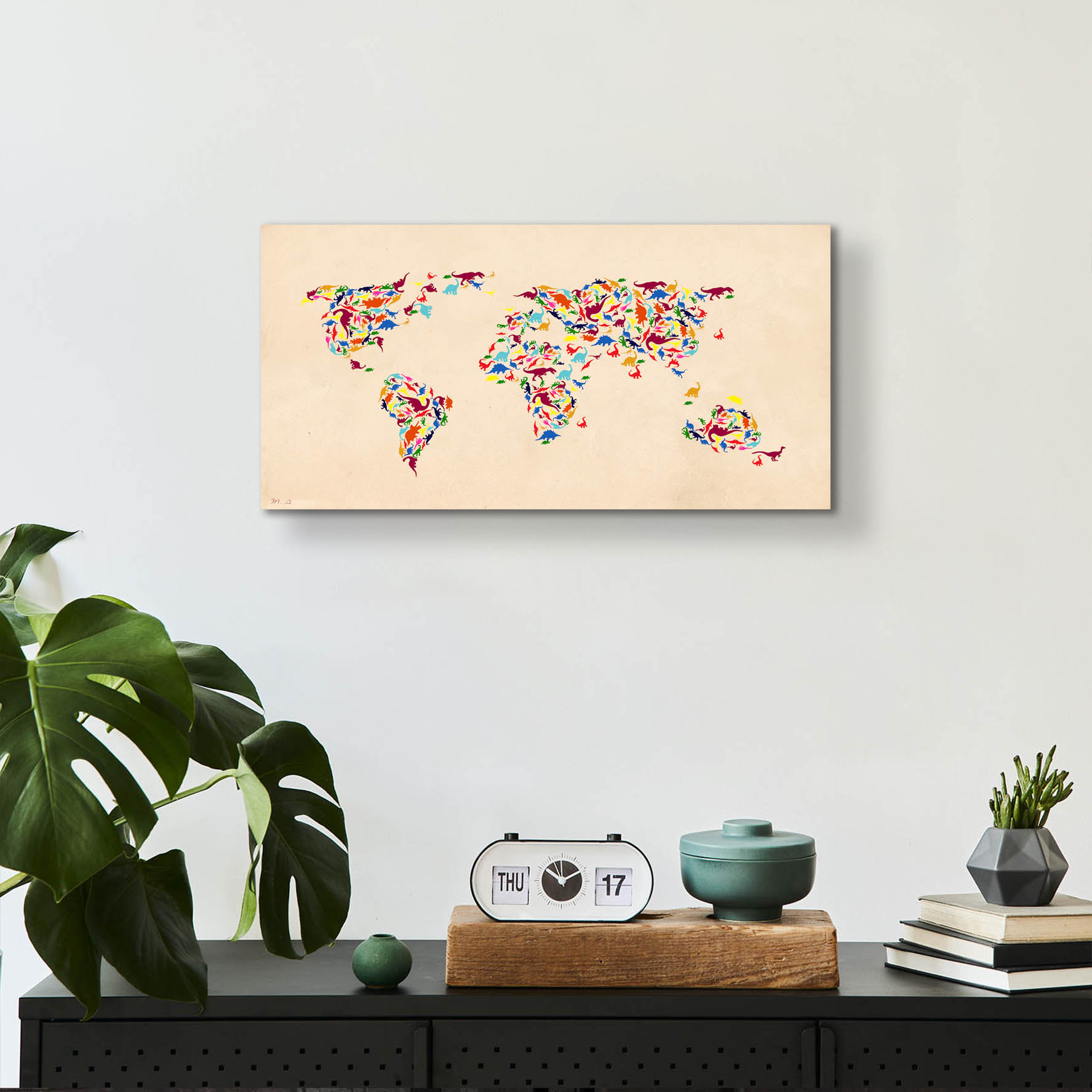 Trinx 'Dino Map Of The Workld 2' by Mark Ashkenazi Acrylic Glass Wall ...