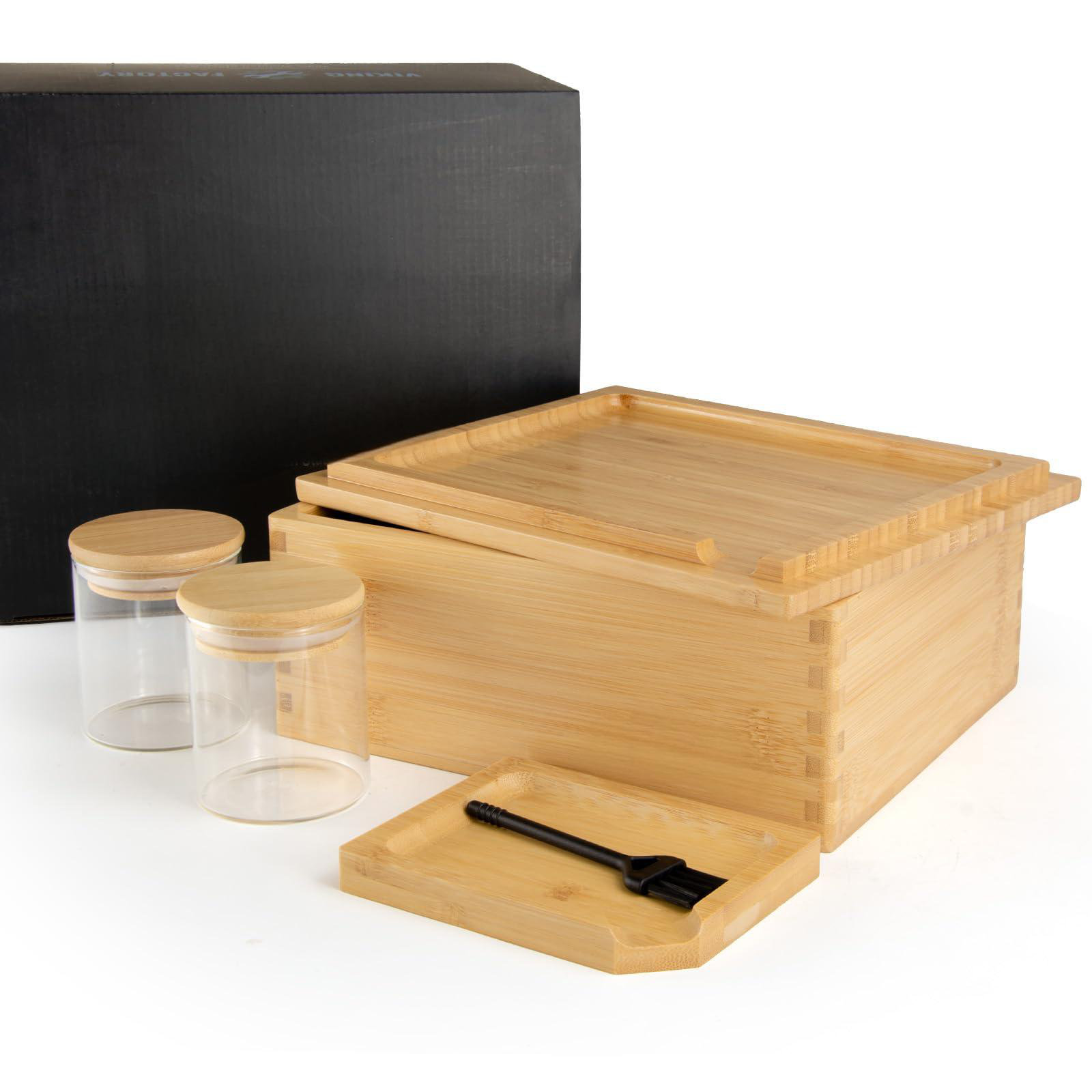 Latitude Run® Large Wooden Storage Box With Trays For Personal ...