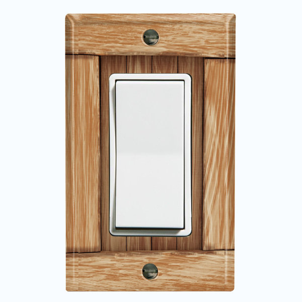 WorldAcc Metal Light Switch Plate Outlet Cover (Biege Fence - Single ...