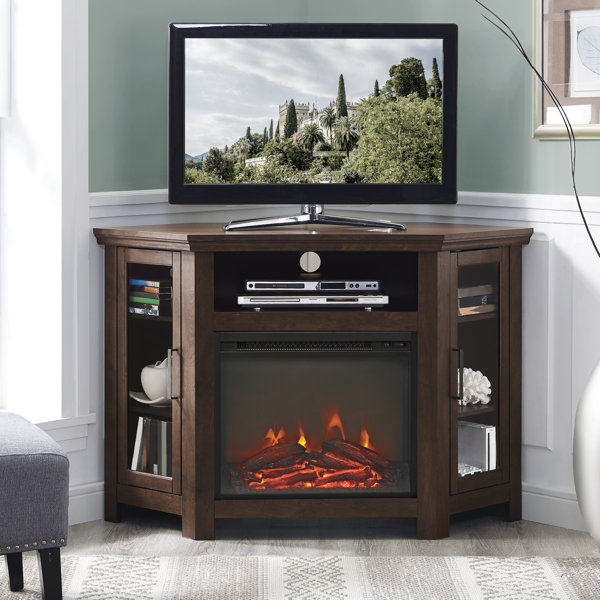 Dakota Fields Euripides 48" Corner Media Console with Electric ...