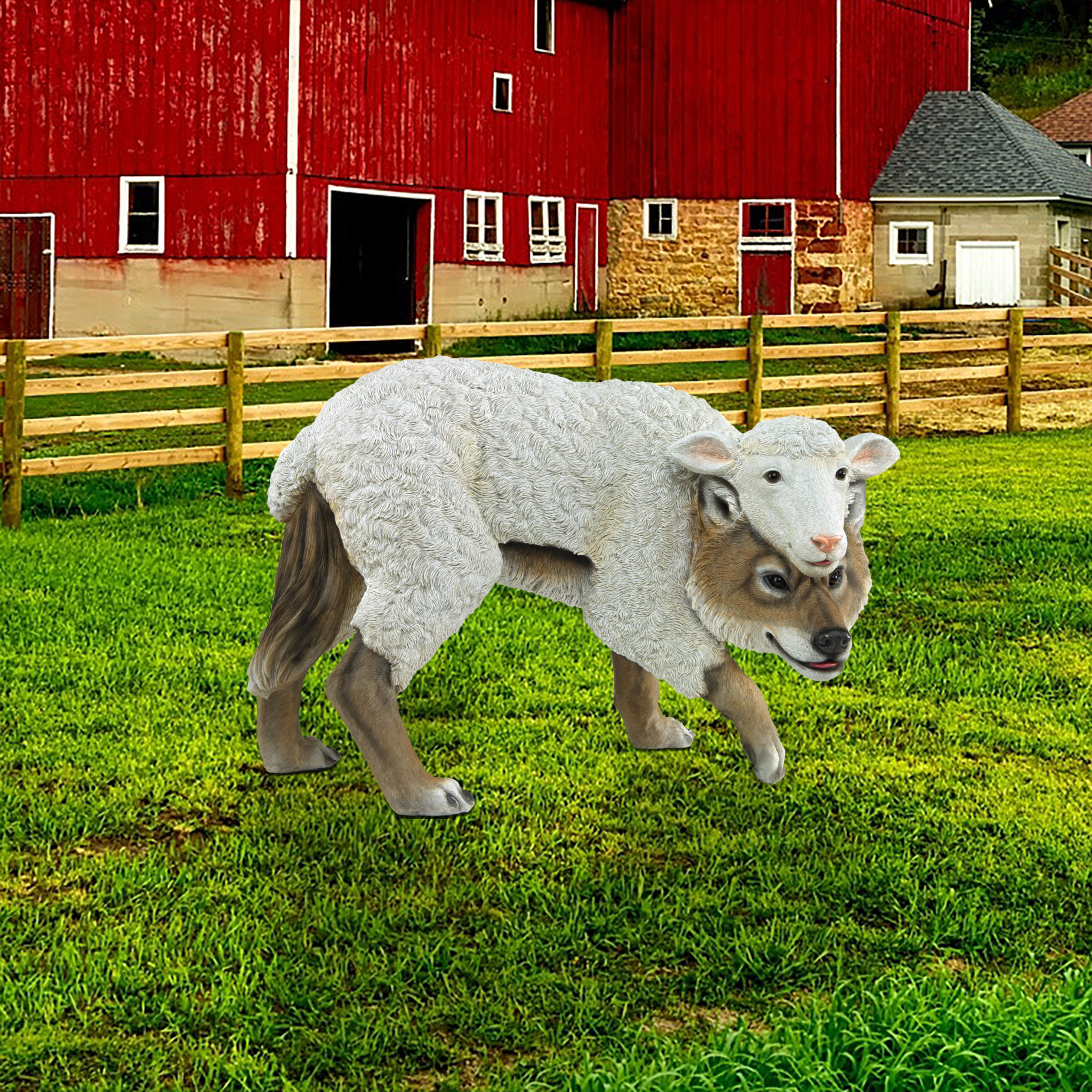 Design Toscano Wolf in Sheep's Clothing Garden Statue & Reviews ...
