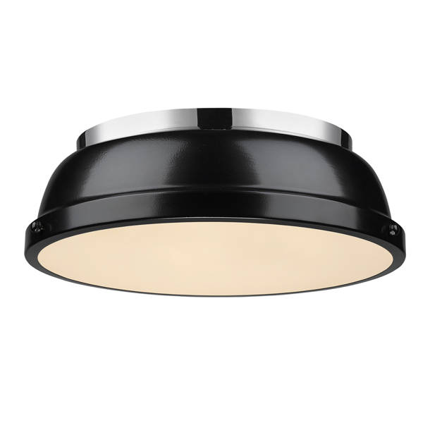 Maxim Lighting Rivet Black / Antique Brass 12'' W LED Outdoor Flush ...