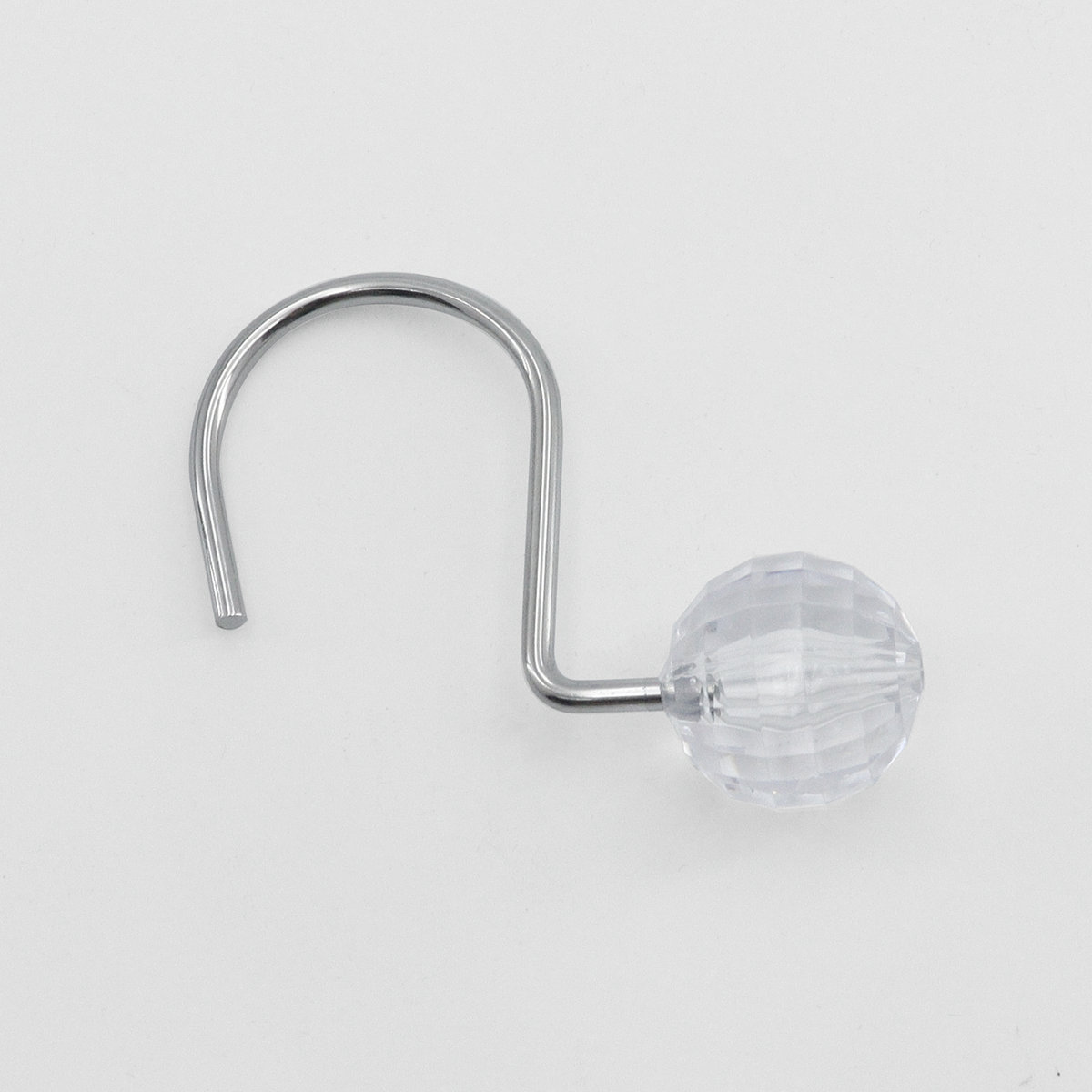 J&V Textiles Shower Curtain Hook Rings (12-Pack) Crystal Clear Sphere ...