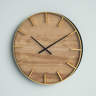 Mercury Row® Clintwood Brown Wood Wall Clock with Gold accents 24" x 2 ...