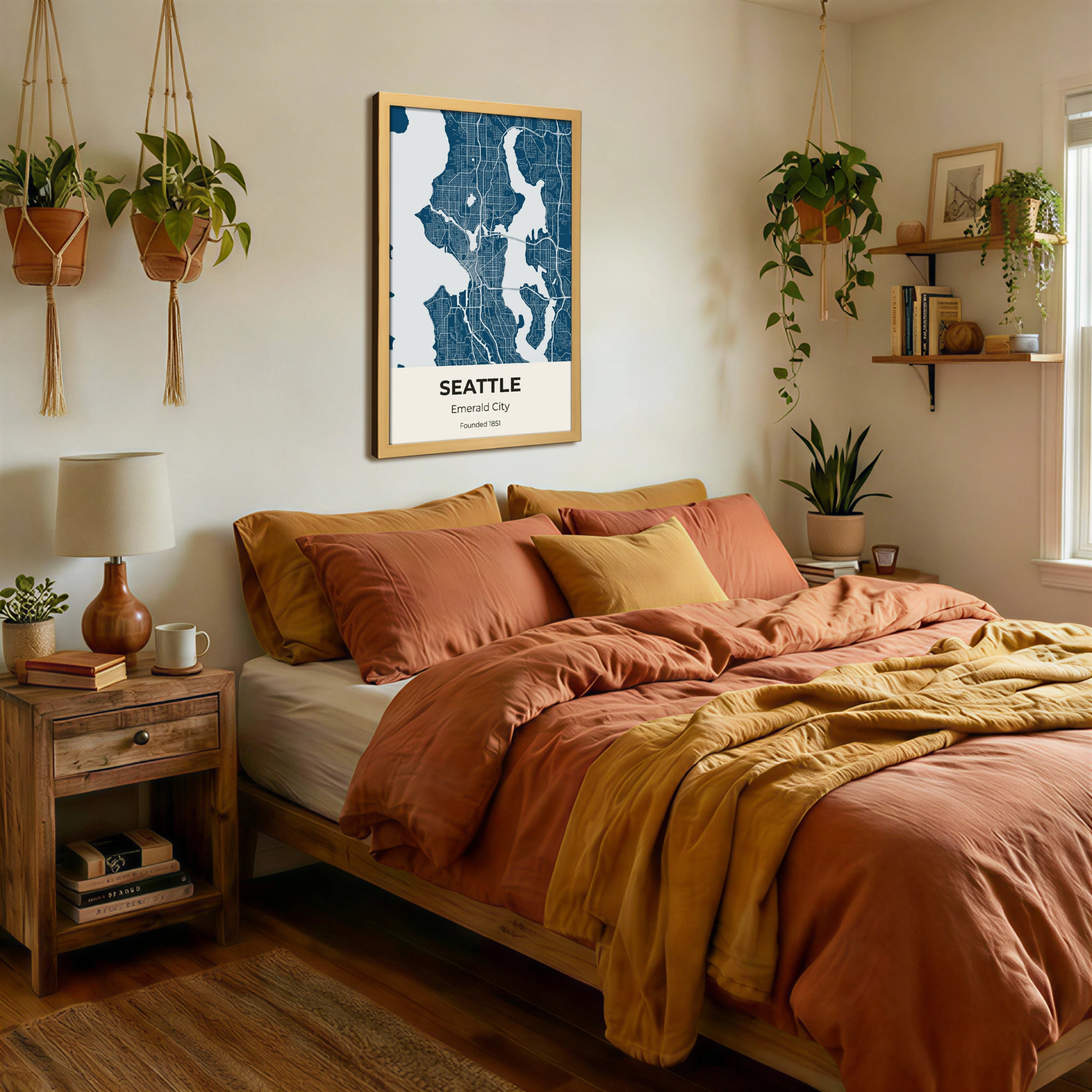 Latitude Run® Scenic & Cityscapes Seattle City Map Design Print | Wayfair