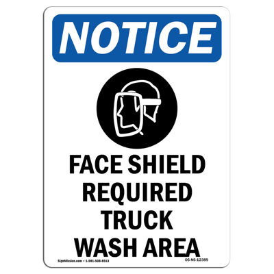 SignMission Face Shield Required Sign with Symbol | Wayfair