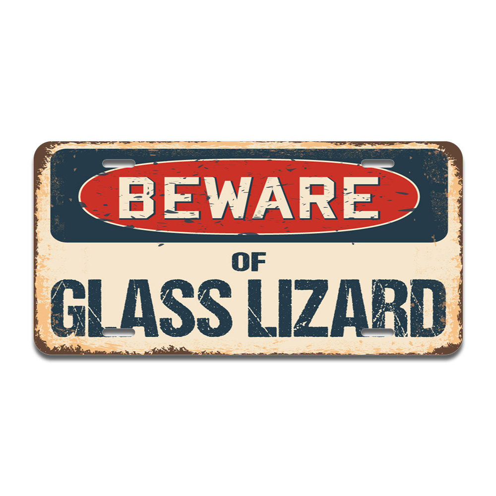 SignMission Beware of Glass Lizard Aluminum Plate Frame | Wayfair