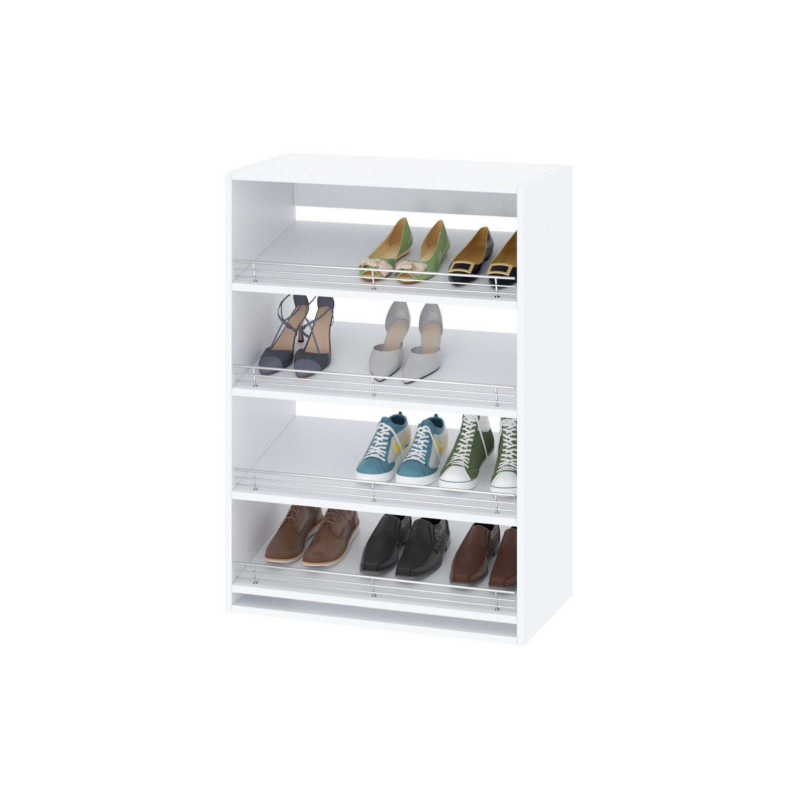 Latitude Run® Slanted Shoe Shelf Short Tower Unit in White | Wayfair
