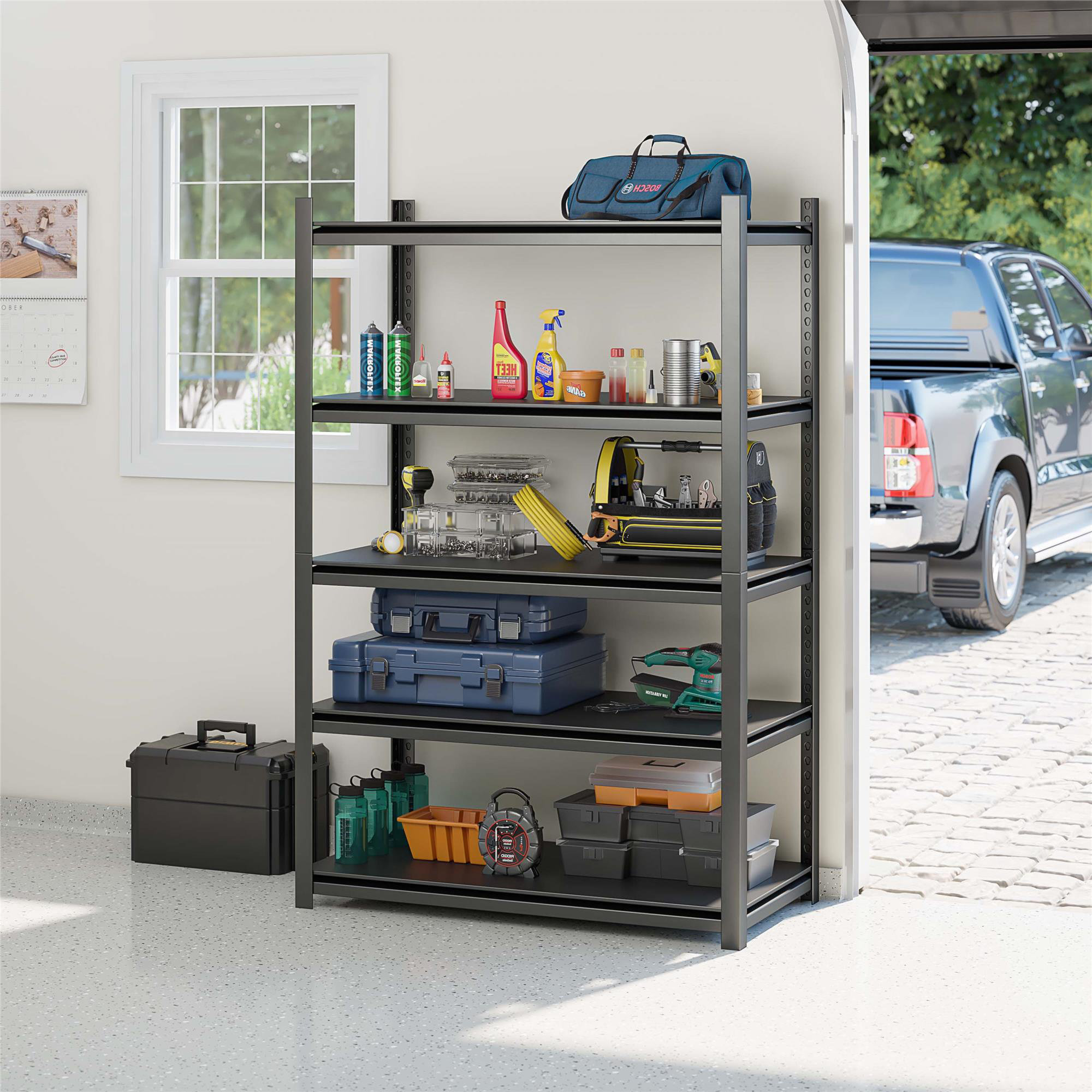 Latitude Run® Oliviarose 5-Shelf Toolless Steel Frame Garage Storage ...
