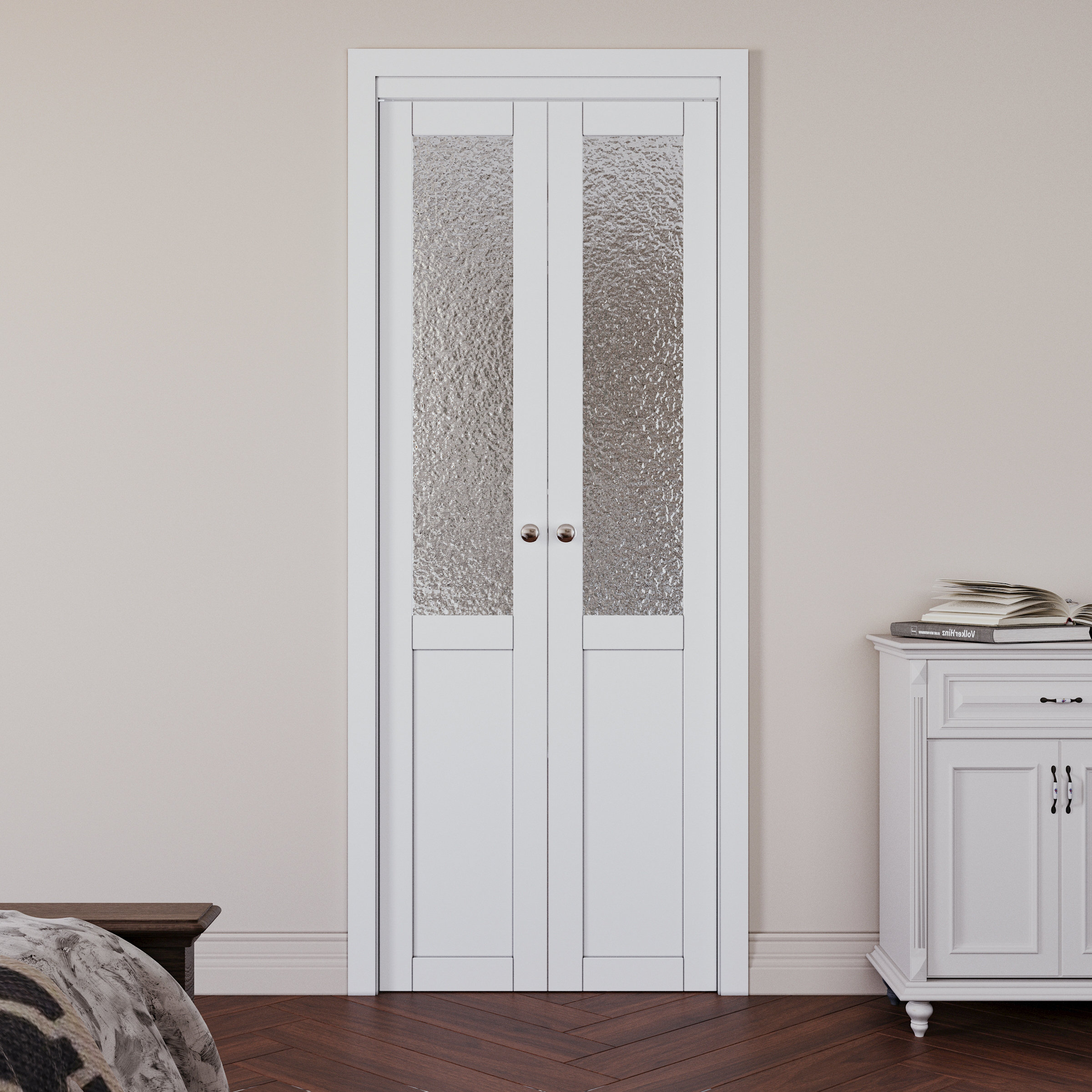 ARK DESIGN Glass And Manufactured Wood French Door With Hardware Kit ...