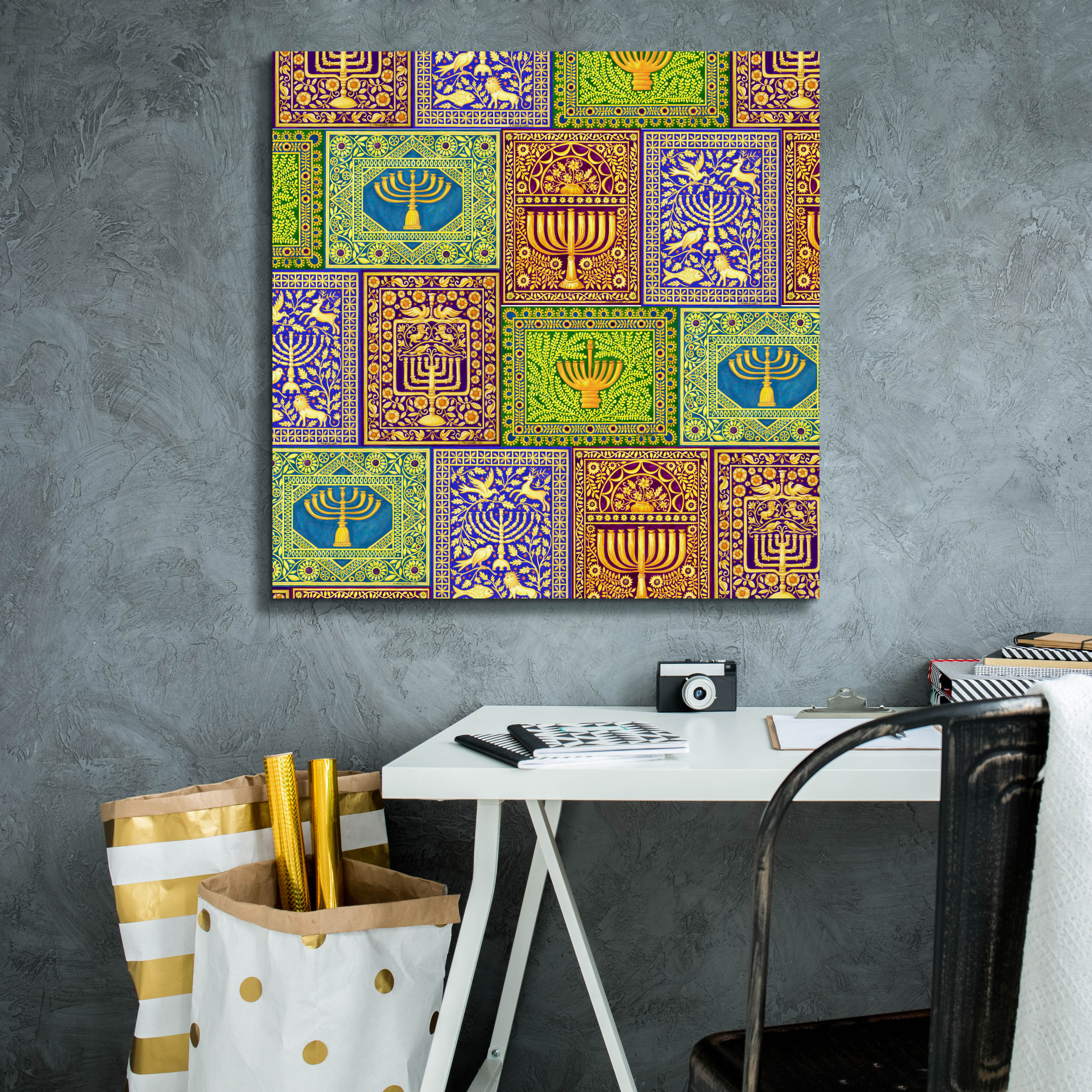 Bungalow Rose 'Hanukah Menorah Wrap Asym' by Andrea Strongwater Canvas ...