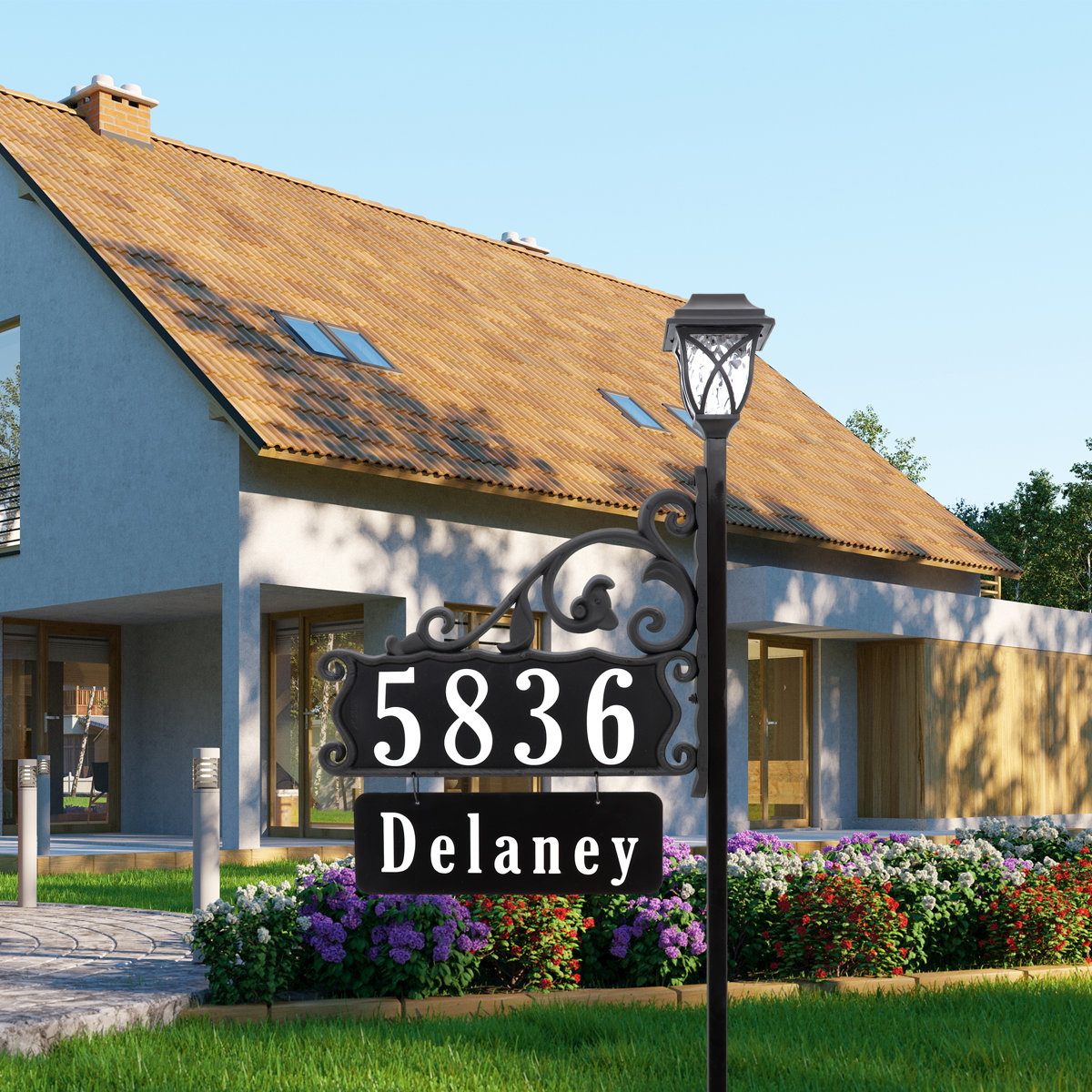 Address America Boardwalk Double-Sided Reflective Yard Address Sign ...