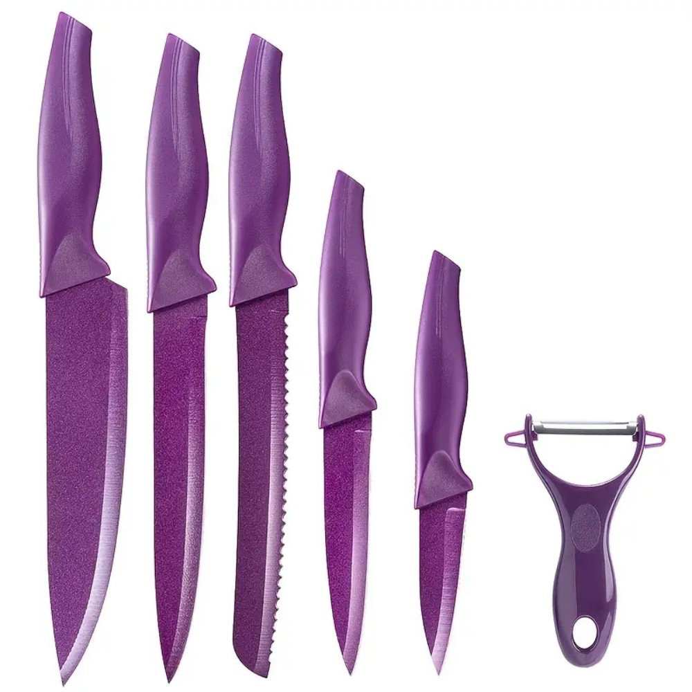 VIKICHER 6Pcs Knife Set, Kitchen Restaurant Knives, Vegetable Knife Set ...