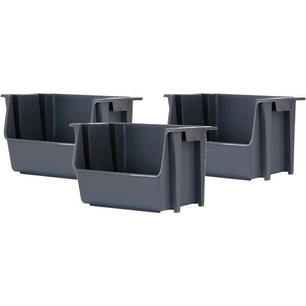 Mighty Tuff Large Stackable Storage Bins, 3 Pack, Easy-Access, Cool ...