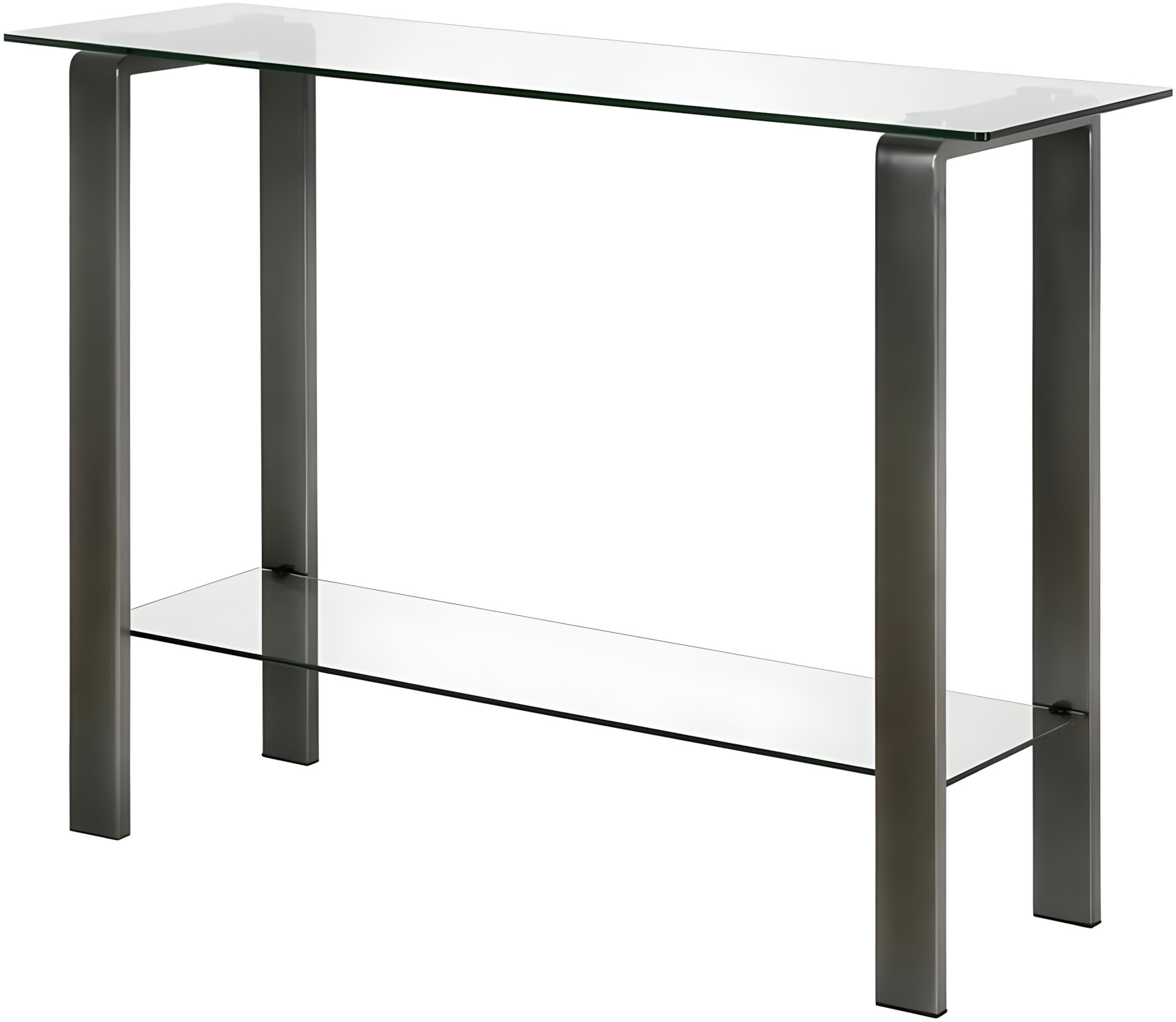 Latitude Run® Modern Steel Frame Console Table With Tempered Glass Top ...