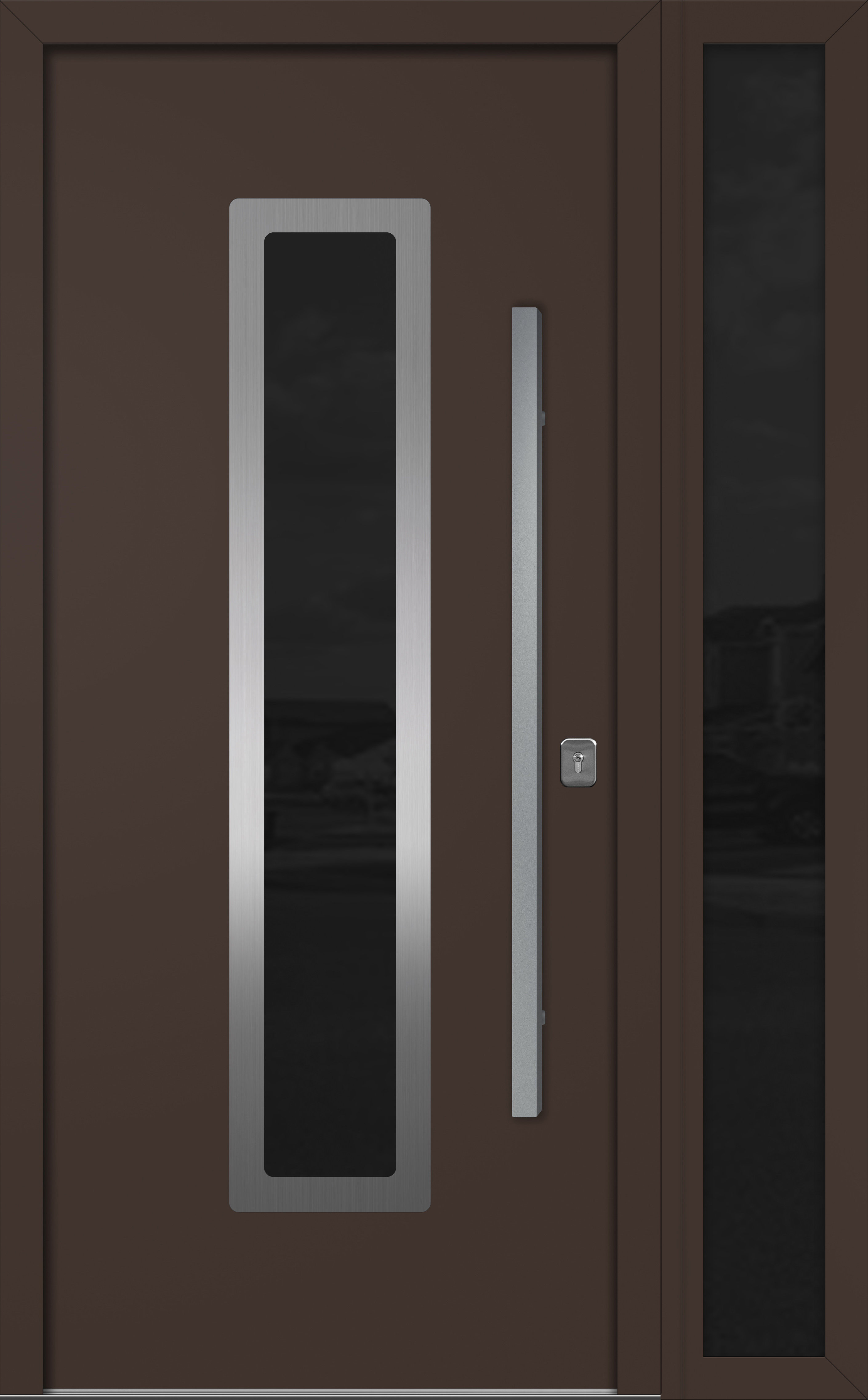 Nova Hardware Modern Exterior Entry Steel Door 36in x 80in - Inox S1 ...