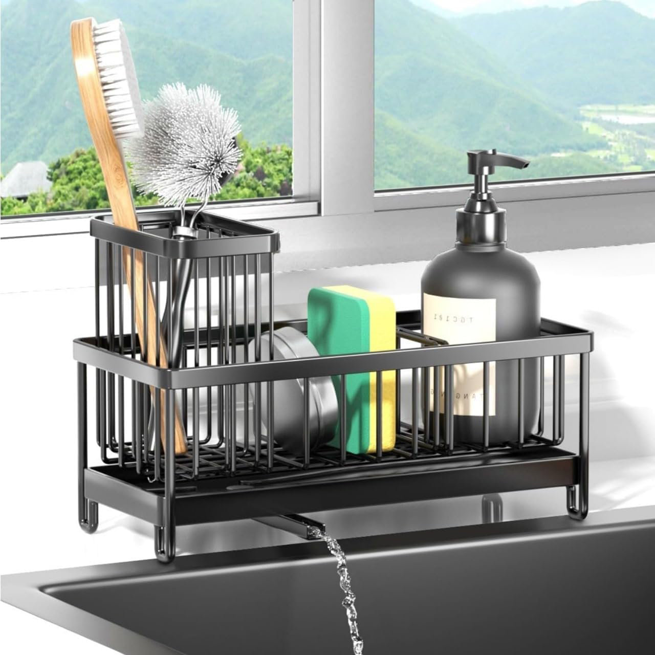 WKING Stainless Steel Kitchen Sink Caddy Organizer With Draining Tray ...