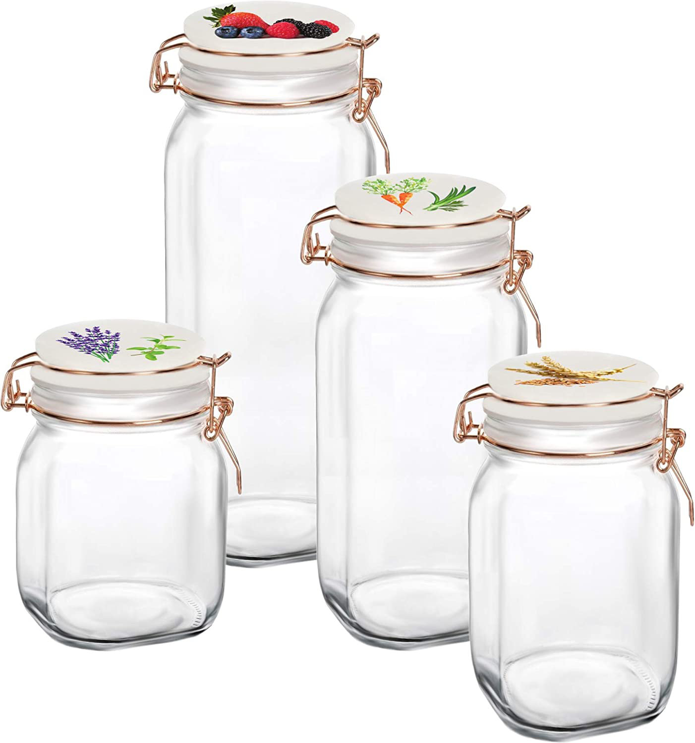 Circle Glass WM 4 Piece Kitchen Canister Set | Wayfair