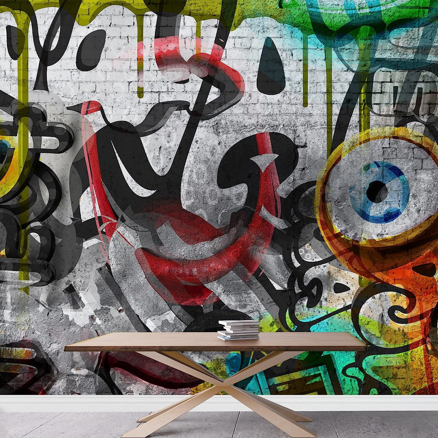 IDEA4WALL Vibrant Graffi Street Paint Colorful Graffiti Paintable Wall ...