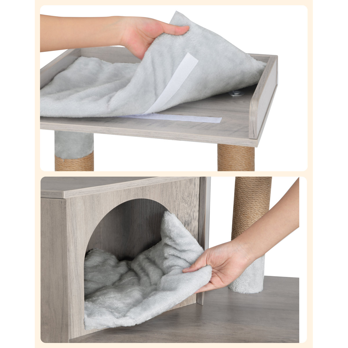 Tucker Murphy Pet™ Cat Litter Box Enclosure with Cat Tree, 4-in-1 ...