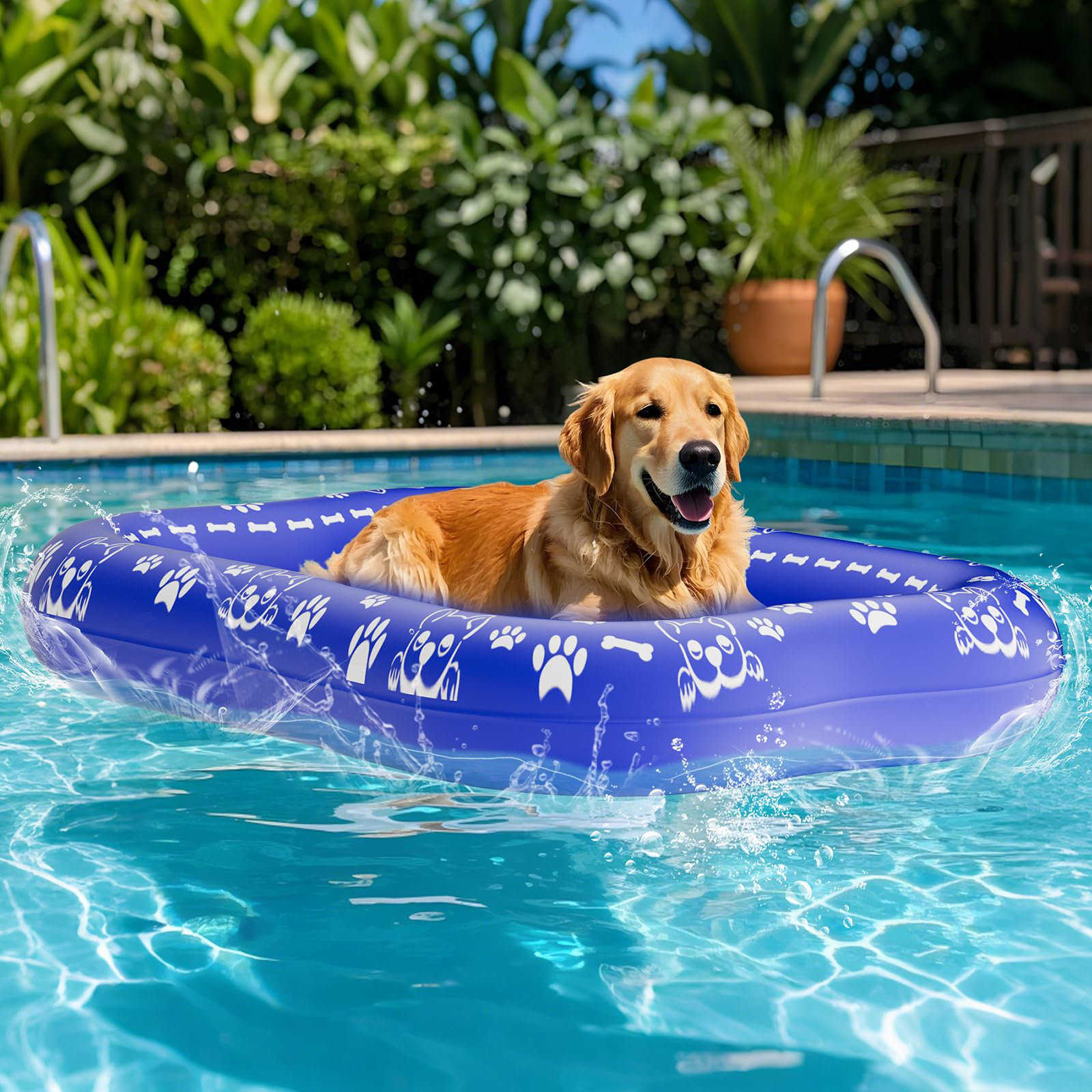 POGBUT Inflatable Dog Pool Float for Large Dogs, Heavy-Duty PVC and ...