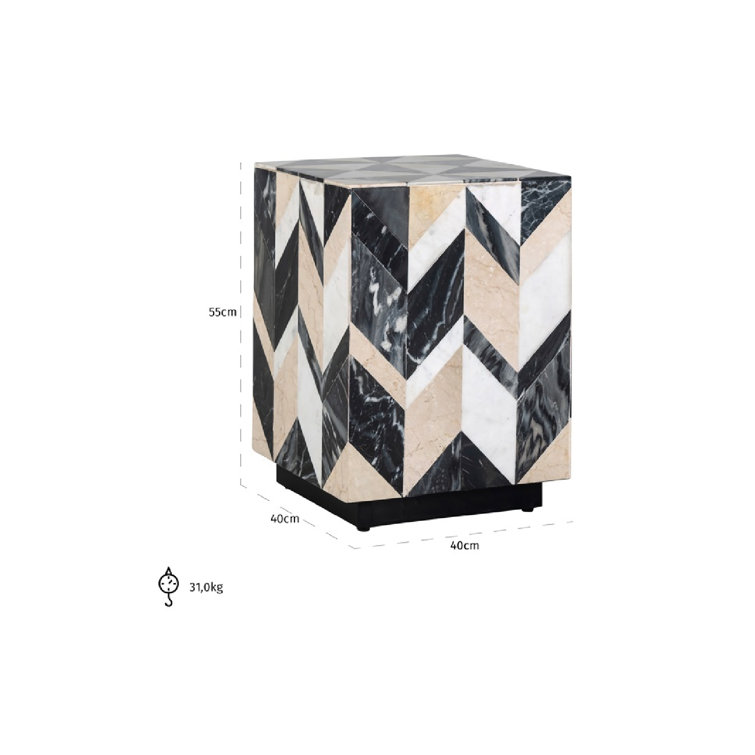 OROA Rostelli Marble Top Block End Table - Wayfair Canada