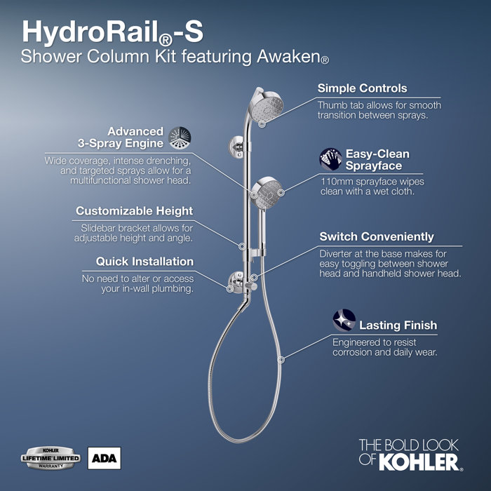 Kohler Hydrorail-S Shower Column Kit | Wayfair