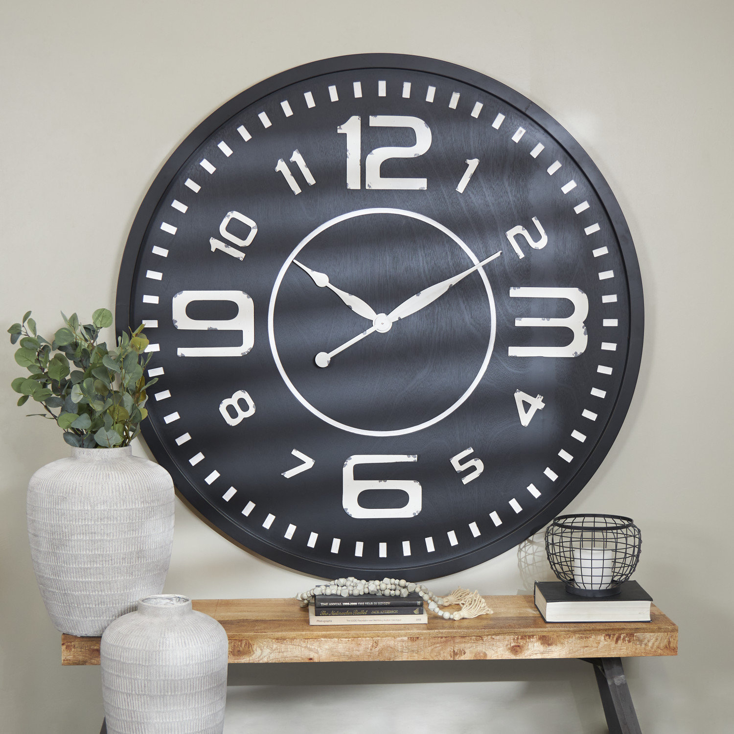 Laurel Foundry Modern Farmhouse® Oversized Gruver Wall Clock & Reviews ...