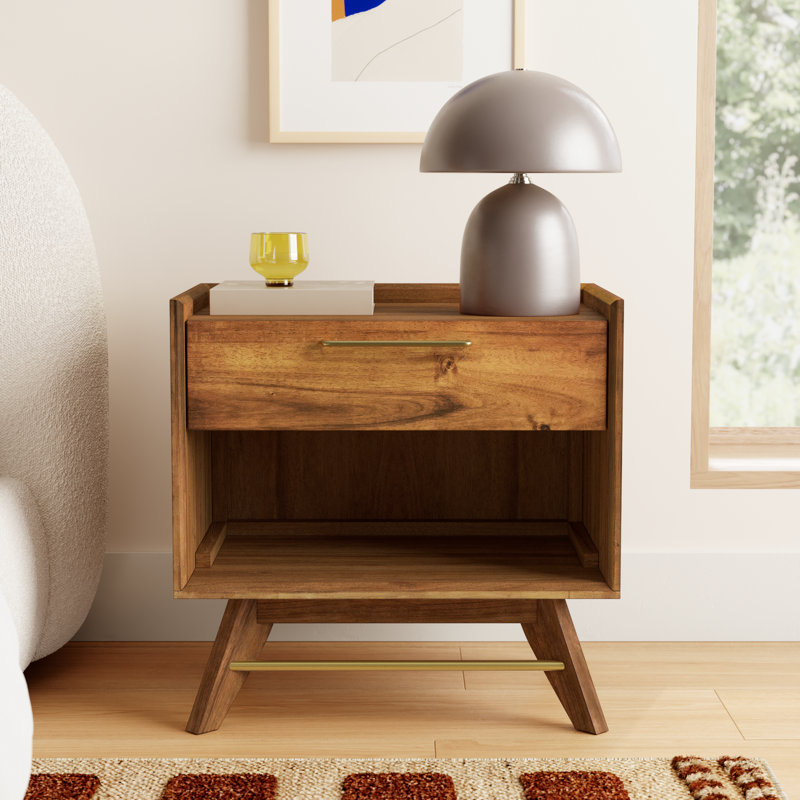 AllModern Walter 24'' Tall 1 - Drawer Solid Wood Nightstand & Reviews ...
