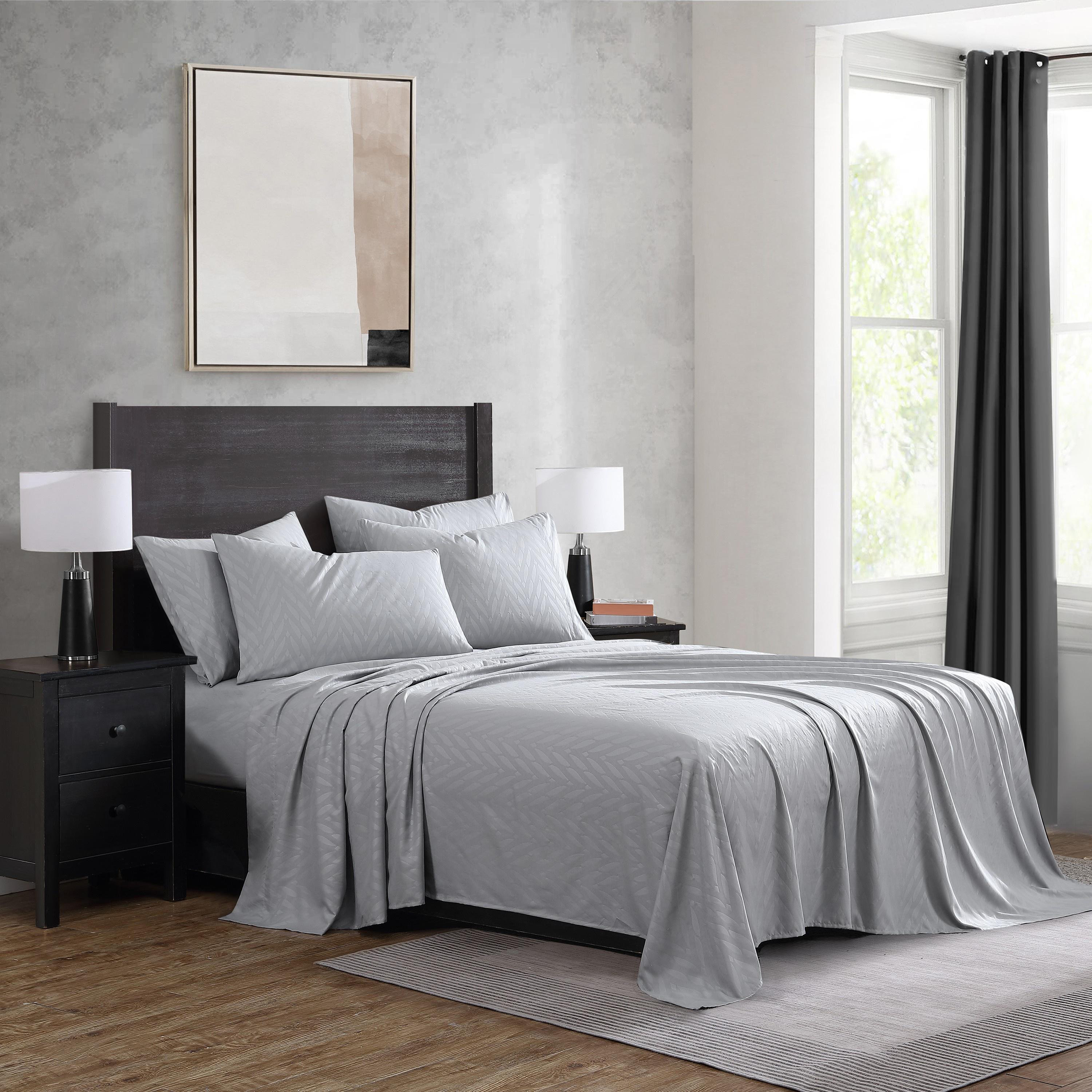 Perry Ellis Herringbone Embossed Stripe Microfiber Sheet Set & Reviews ...