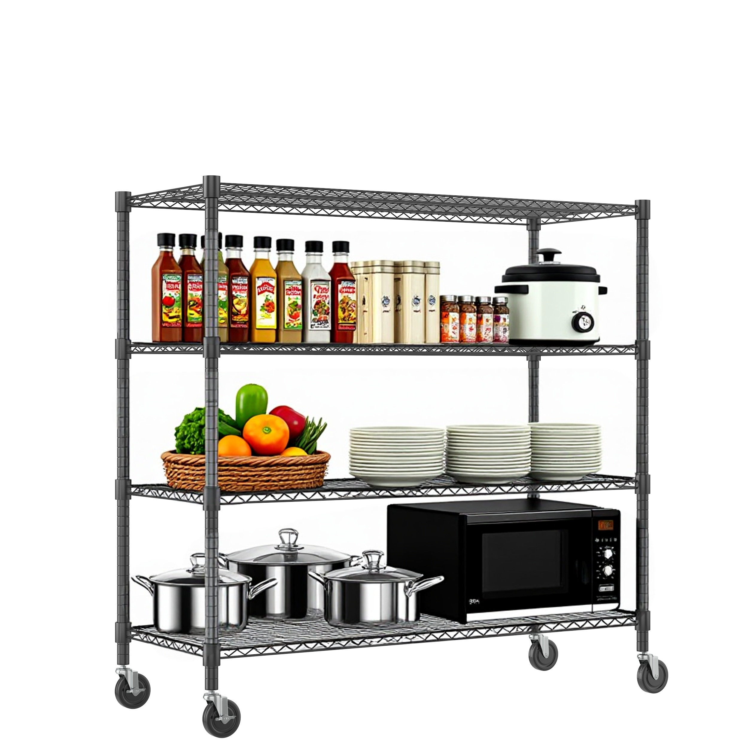 Rebrilliant Heavy Duty Storage Shelves, 5 Tier Wire Shelving Unit With ...