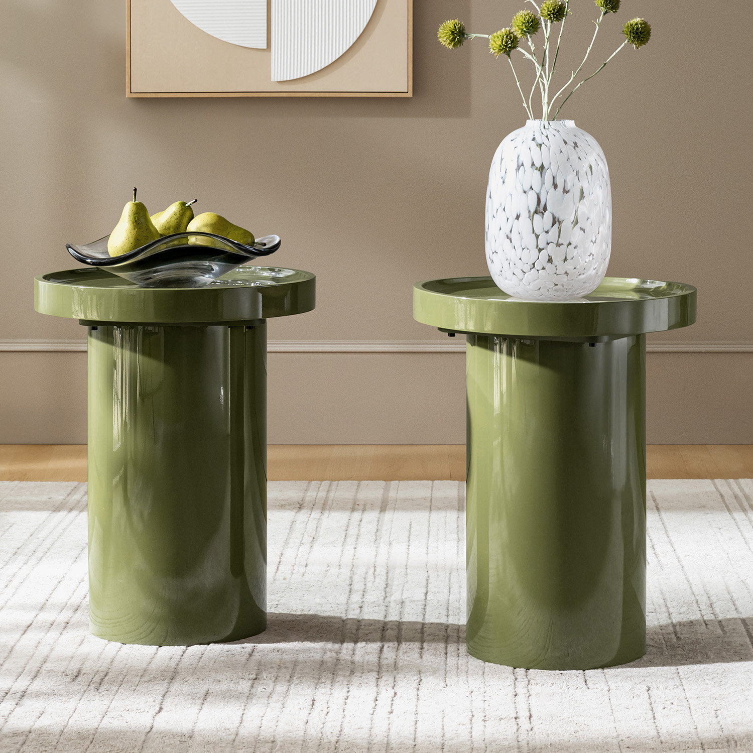 Canora Grey Isaacson Modern Round Fully Assembled End Table with Enamel ...
