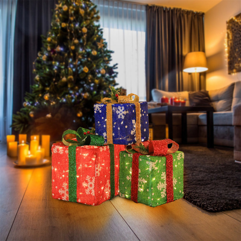 The Holiday Aisle® Christmas Lighted Gift Boxes Luminous | Wayfair