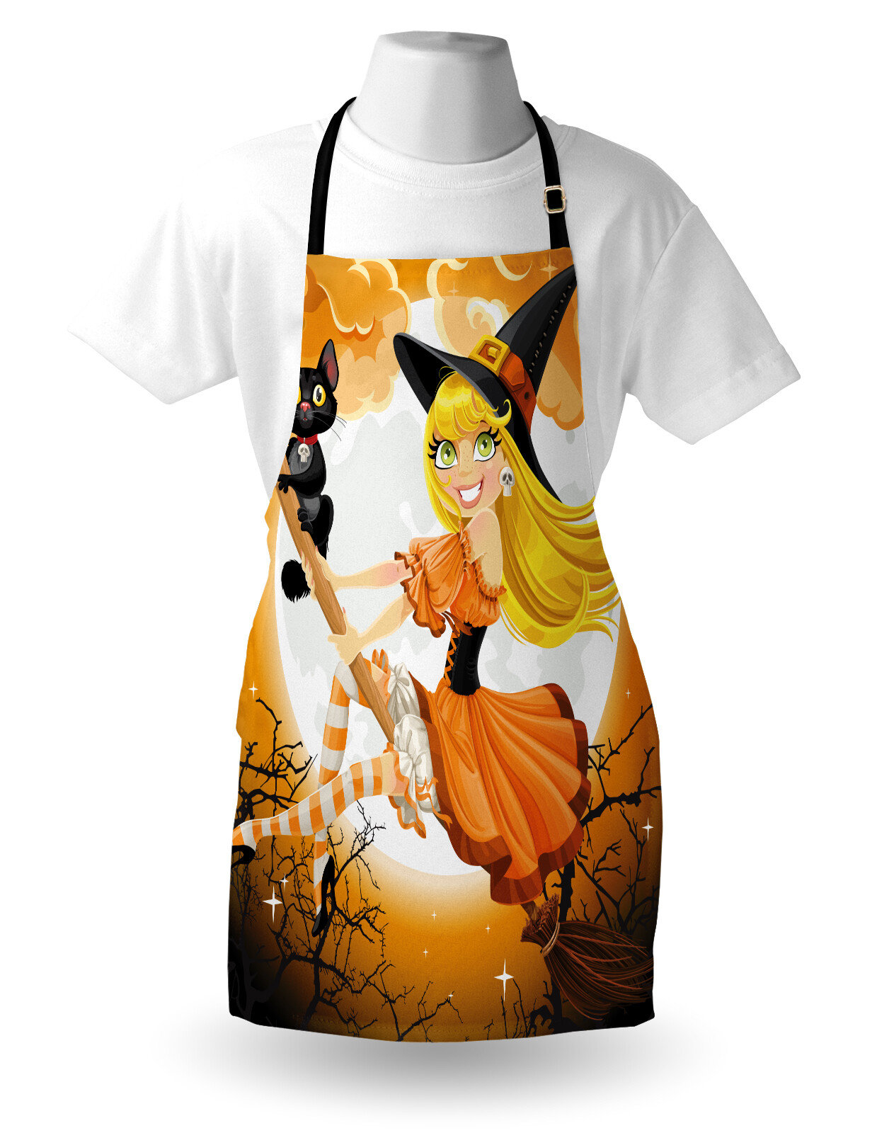 The Holiday Aisle® Halloween Apron Unisex, Witch Conceptual Colors ...