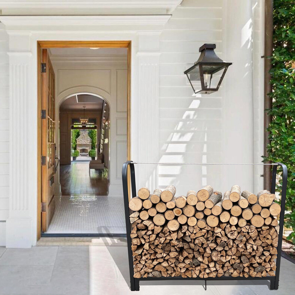 Arlmont & Co. 4 Ft Heavy Duty Outdoor Indoor Logs Holder/Firewood Rack ...