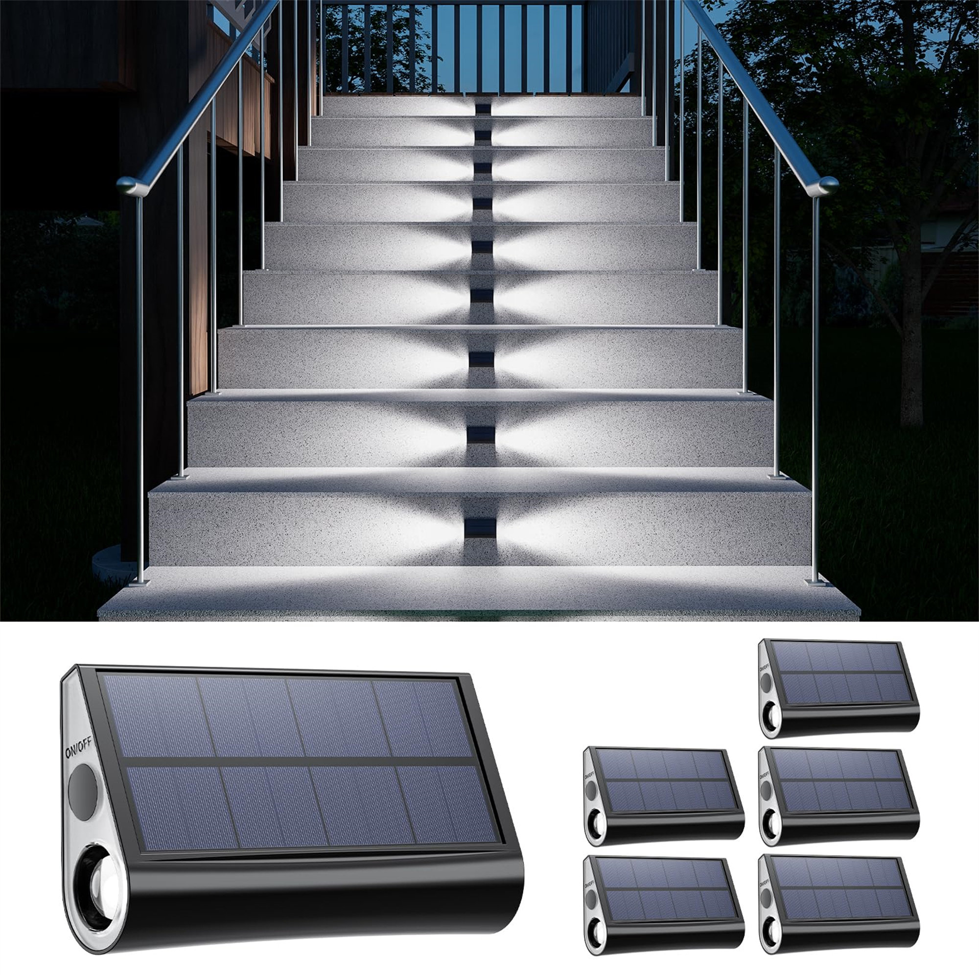 THE WALL ART GALLERY CORP. 6 Pack Solar Powered Step Lights | Wayfair